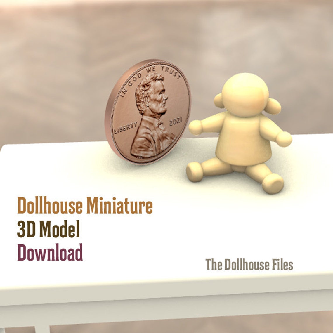 3D Printer STL File Dollhouse Doll Toy Miniature 3D Printable File 1:12 ...