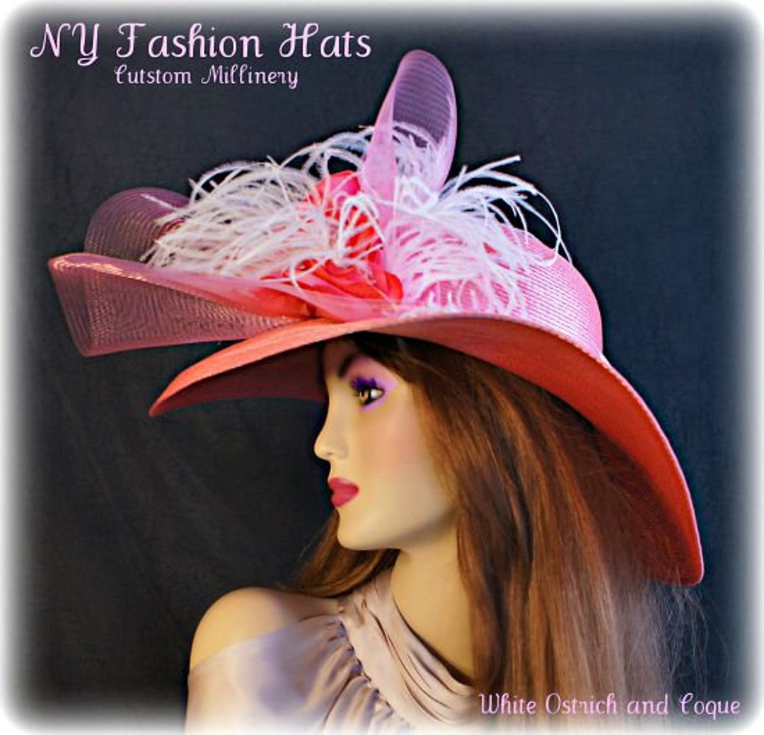 Violet Raspberry Pink Wide Brim Designer Dressy Fashion Ladies Hat 7ybt ...