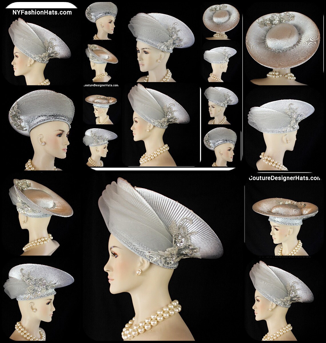 Metallic Silver Formal Wedding Bridal Pillbox Hat Women, Ladies Dress ...