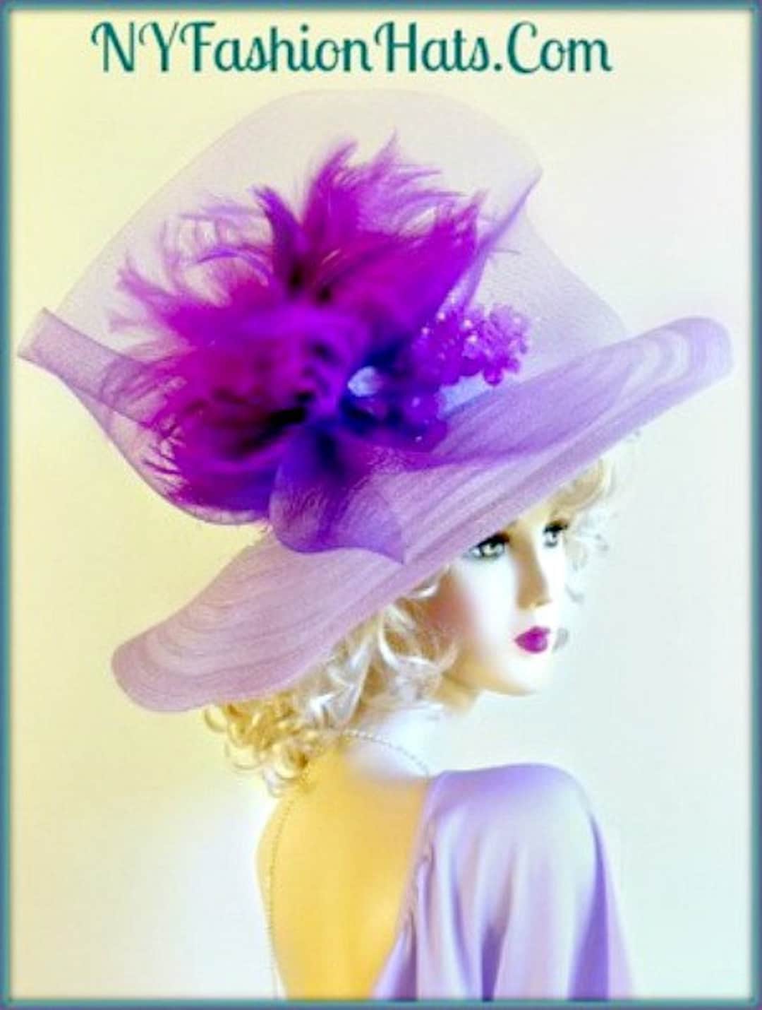 Haute Couture Lavender Purple Designer Hat for Women, Hats for Horse ...