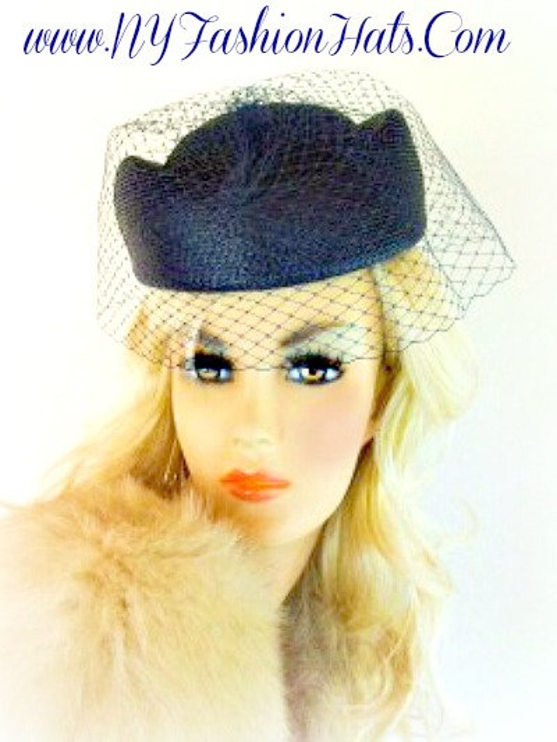 Beige Pillbox Hat With Veil for Wedding Church Dress Black - Etsy