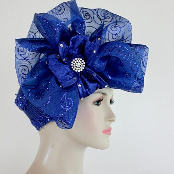 Royal Blue Women Church Hats - Etsy