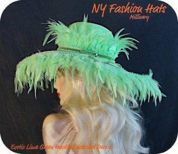 Lime Green Haute Couture Luxury Designer Statement Feather - Etsy