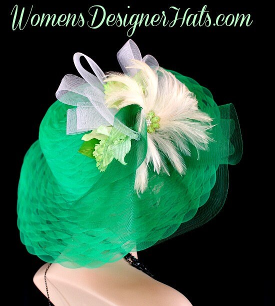 Kelly Green Ivory White Designer Kentucky Derby Hat Women's Hats - Etsy