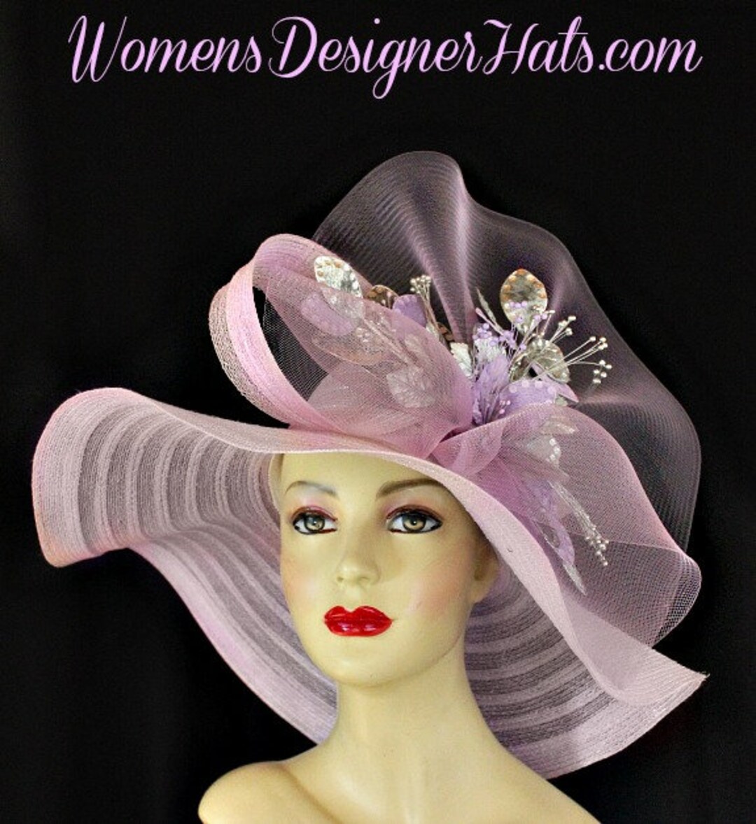 Lilac Lavender Purple Haute Couture Hat, Kentucky Derby Hat, Big Wide ...