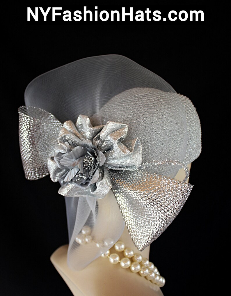 Metallic Silver Formal Wedding Pillbox Hat Women, Ladies Dress Hats ...