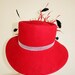 Haute Couture Red and Black Abstract Hat for Women, Nyfashionhats ...