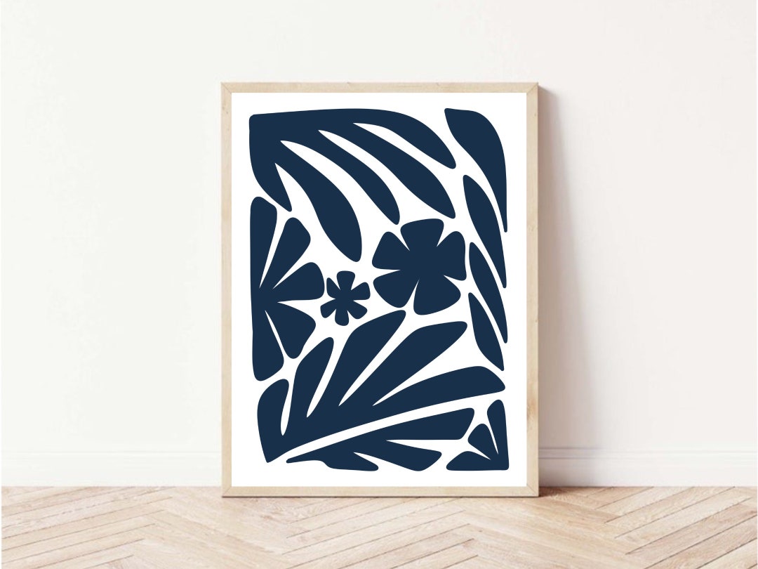 Navy Floral Print / Digital Download - Etsy
