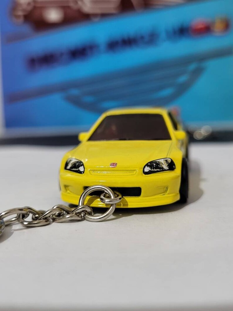 Hotwheels Honda Civic Type R Ek9 Yellow Keyring - Etsy