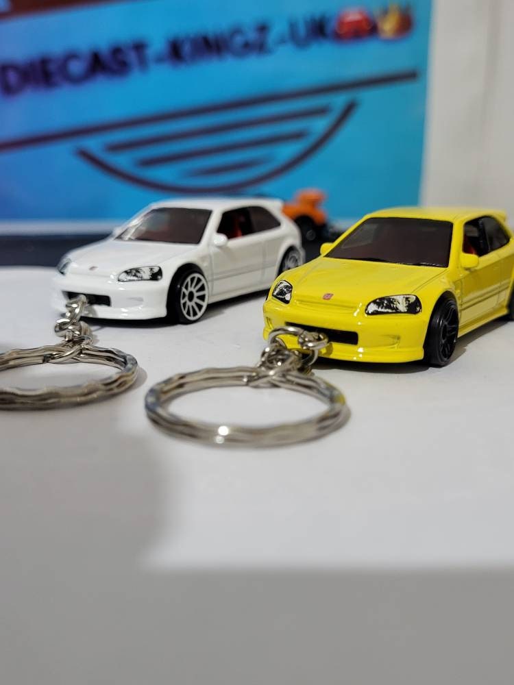Hotwheels Honda Civic Type R Ek9 Yellow Keyring - Etsy