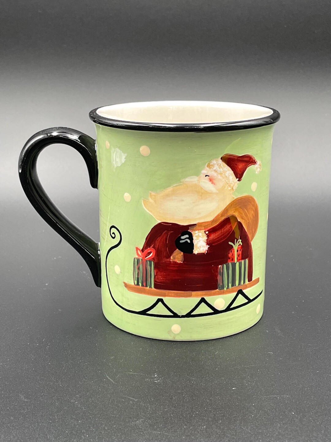 Certified International BECCA BARTON Santa in the Sleigh Large Coffee ...