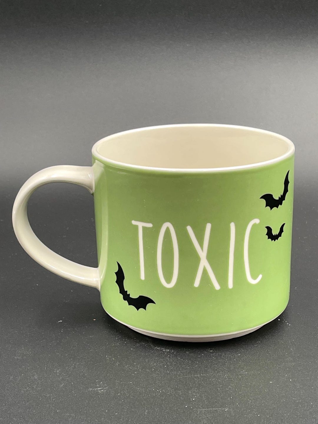 Coco & Lola Toxic Green Halloween Black Bats Large Coffee/tea Mug - Etsy
