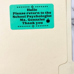 150 Green and Pink Custom Labels, Psych Labels, School Psych Stickers ...