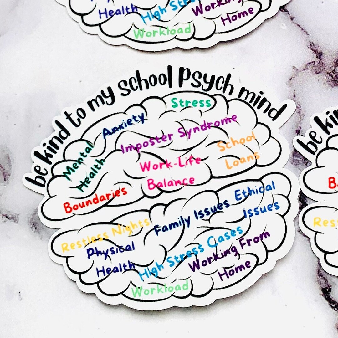School Psychologist Brain Vinyl Sticker, School Psych Gifts, Special ...