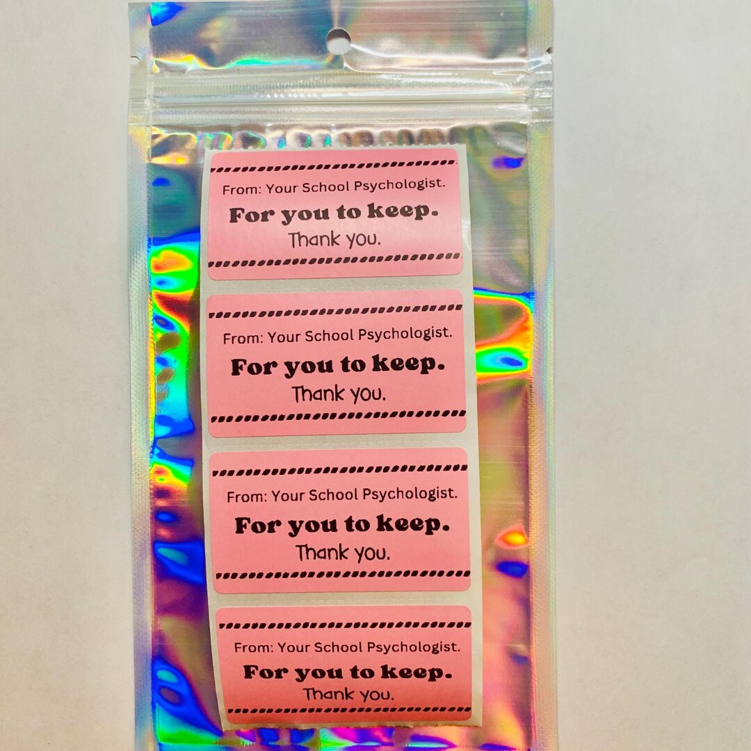 150 Pink and Blue Custom Labels, Psych Labels, School Psych Stickers ...