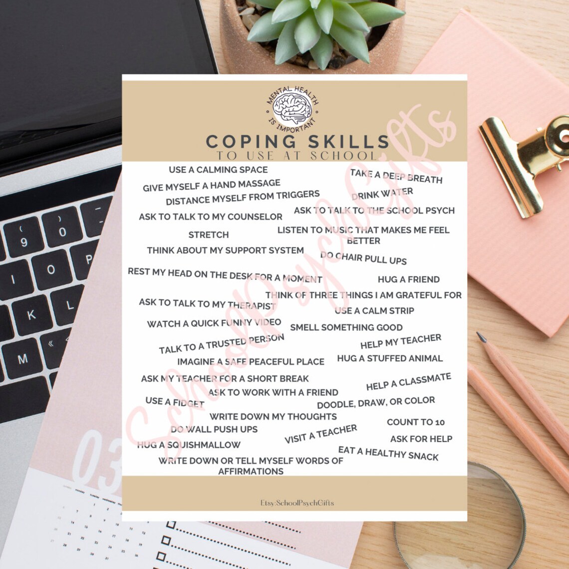 Coping Skills to Use at School, Download and Print, PDF File, Coping ...