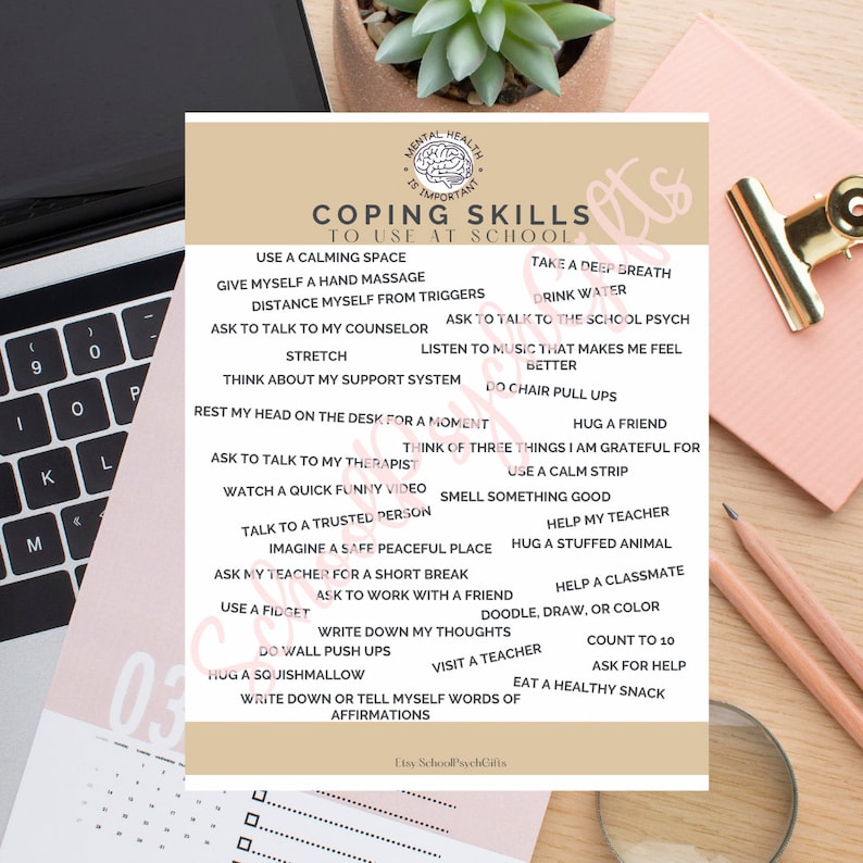 Coping Skills to Use at School, Download and Print, PDF File, Coping ...