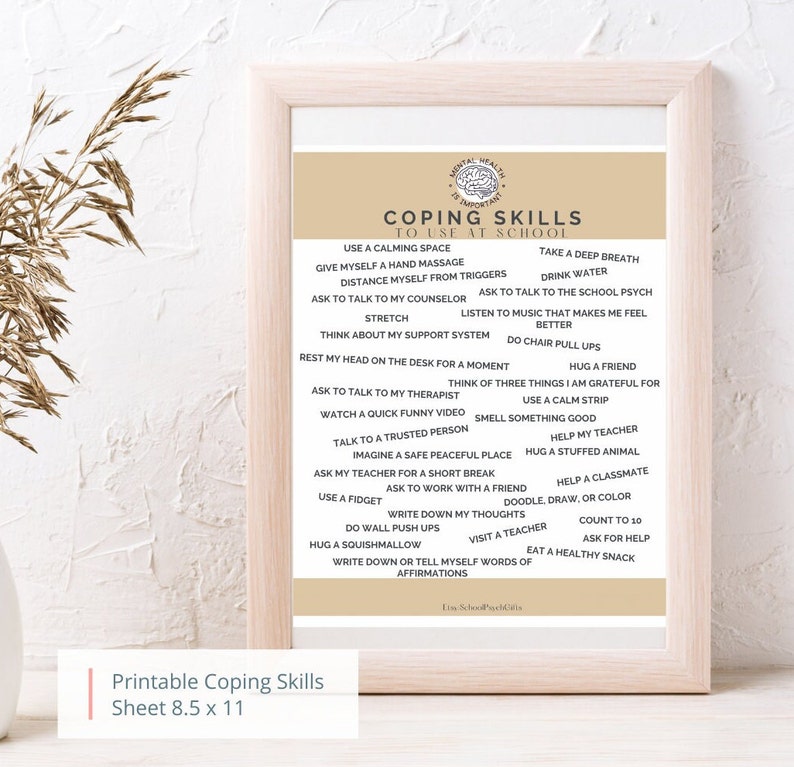 Coping Skills to Use at School, Download and Print, PDF File, Coping ...