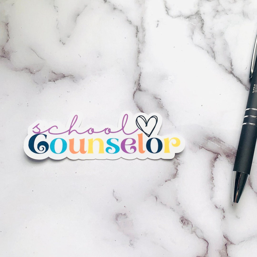 School Counselor Laminated Heart Sticker, Waterproof Vinyl, Counselor ...