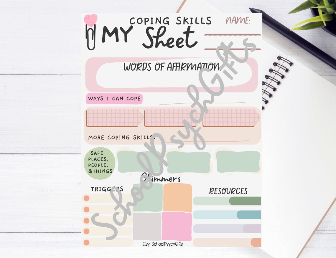 My Coping Skills Sheet PDF File, Coping Plan, Coping Skills, Mental ...