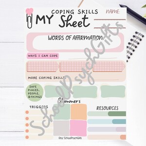 My Coping Skills Sheet PDF File, Coping Plan, Coping Skills, Mental ...