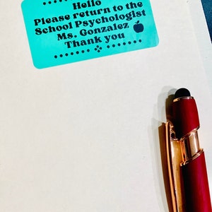 150 Green and Pink Custom Labels, Psych Labels, School Psych Stickers ...