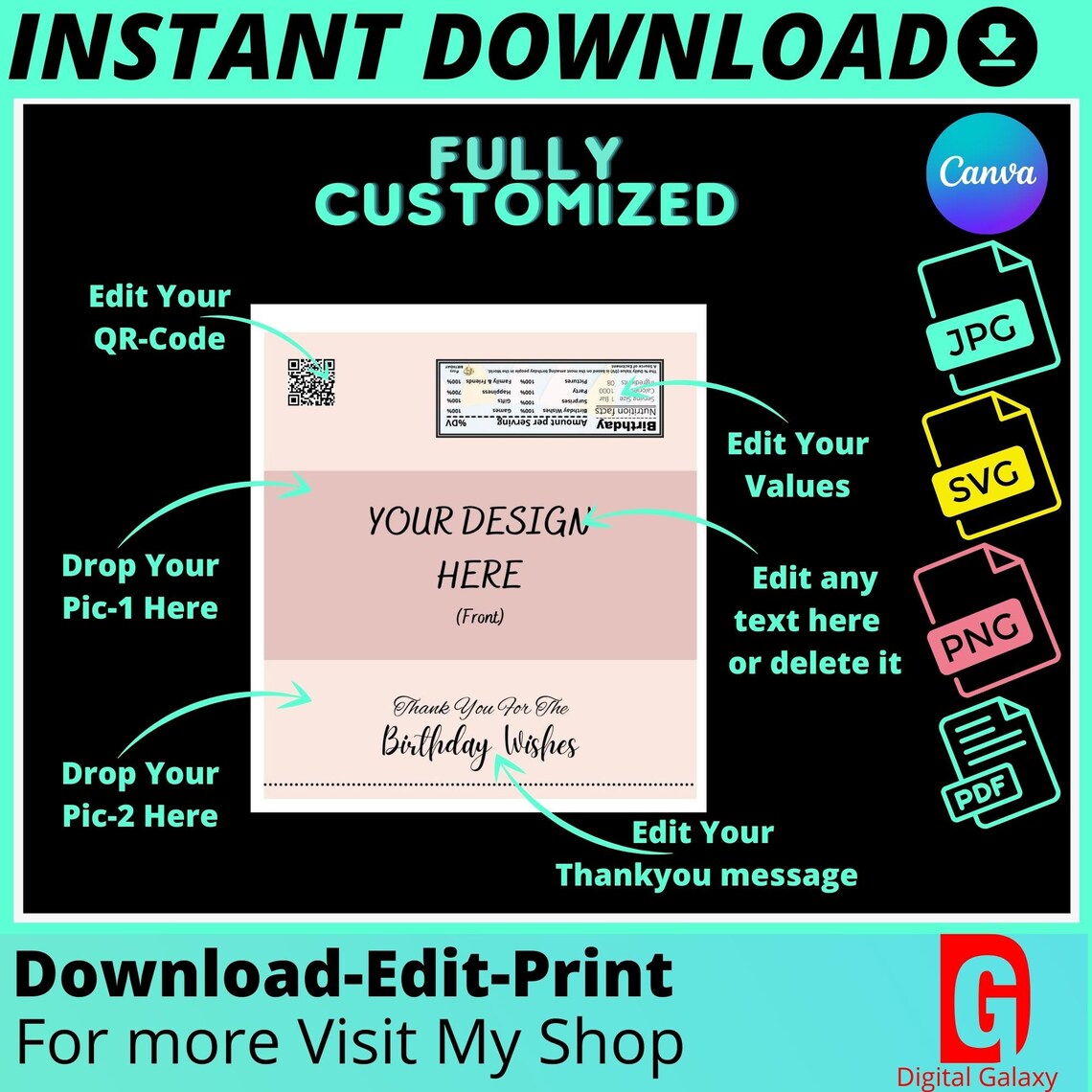 Chocolate Bar Wrapper Template 1.5oz Blank Chocolate Bar - Etsy