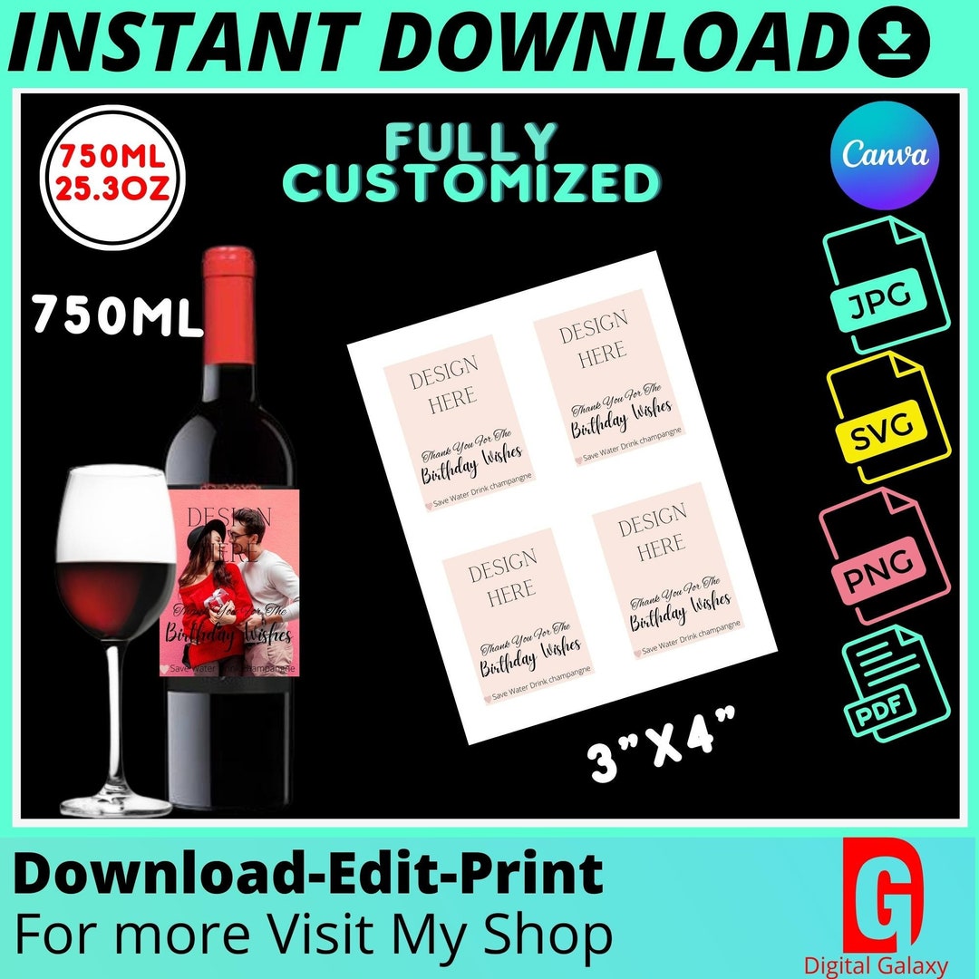 Wine Bottle Label Template 750ml , Wine Label Template, Wine Template ...