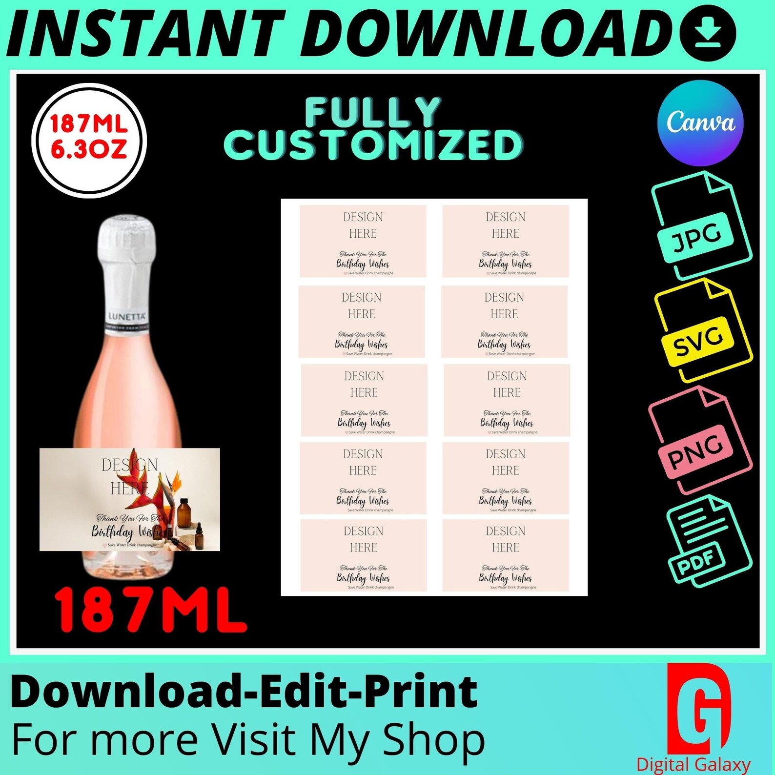 187ml Wine Labels Mini Champagne Label Champagne Labels - Etsy