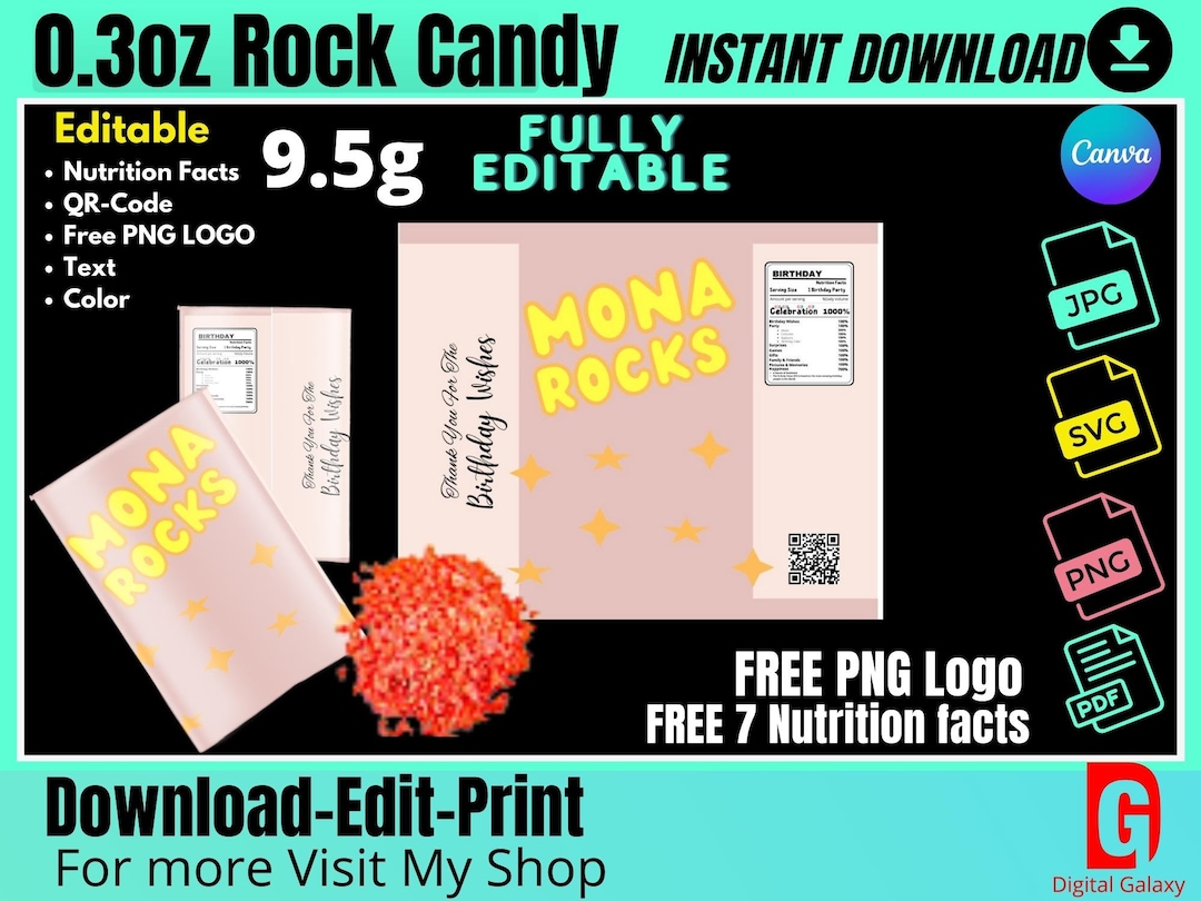 Pop Template Rocks Template, Popping Candy Wrapper With FREE Nutrition ...