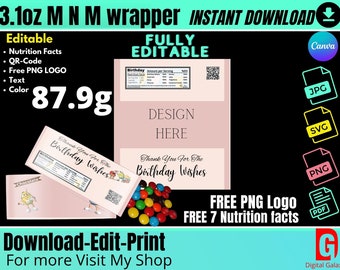 Digital Printable Easter M & M Minis 1.77 Oz. Candy Wrapper - Etsy