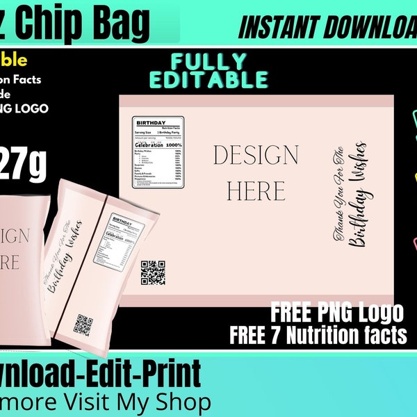 Chip Bag Template - Etsy