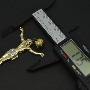 Real 10K Yellow Gold Big Crucifix Jesus Body Pendant Charm 2.75'' 4gr ...