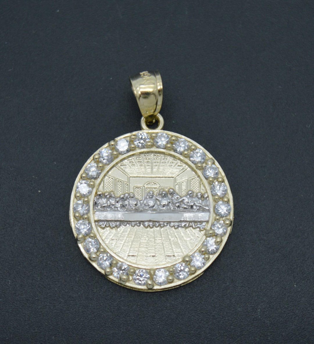 Real 10K Yellow Gold Last Supper Charm Pendant Diamond-cut 2.3grams - Etsy