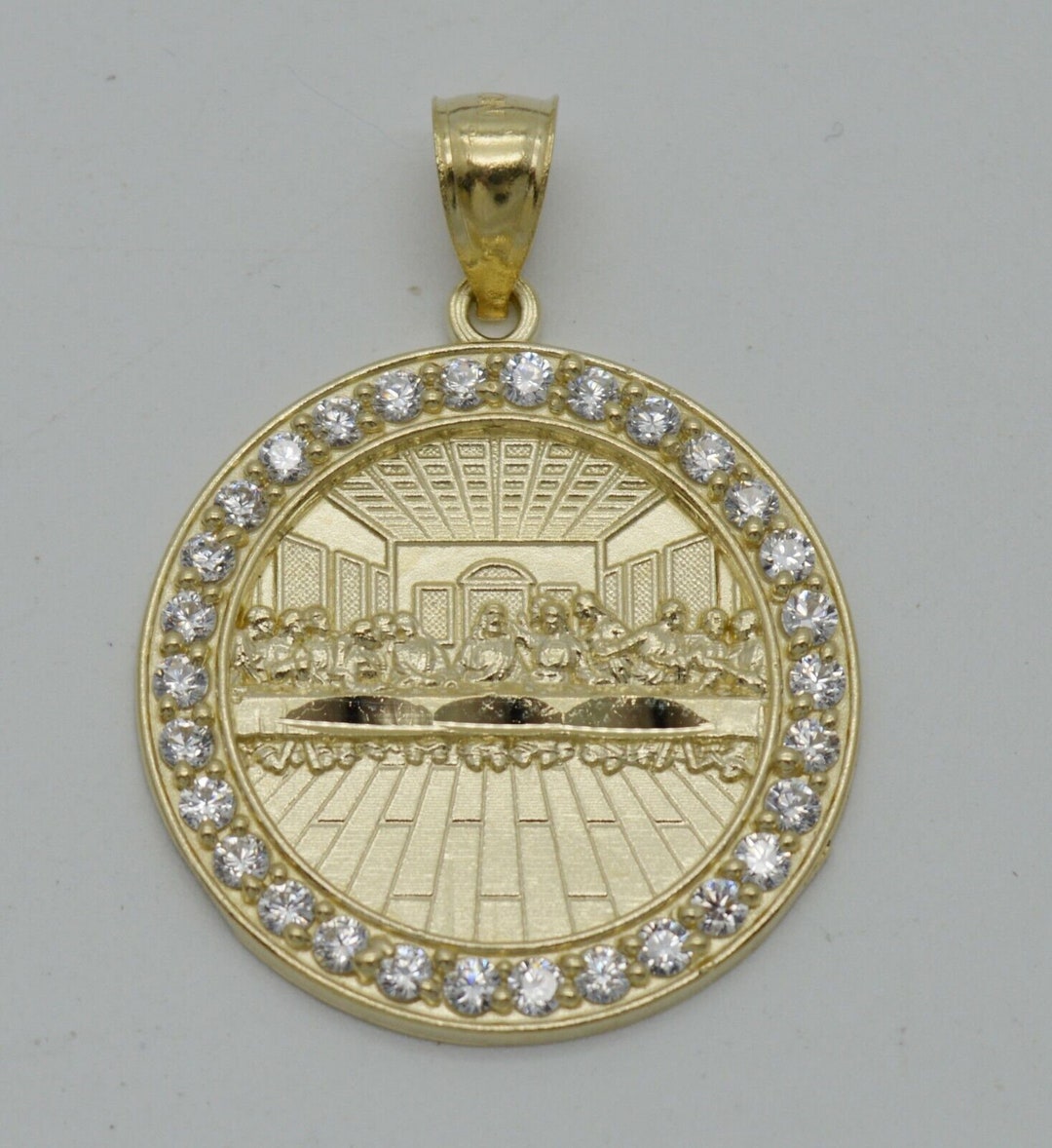 Real 10K Yellow Gold Last Supper Charm Pendant Diamond-cut 3.2grams ...