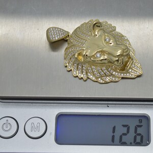 Real 10K Yellow Solid Gold Lion Head Pendant Men's Charm Pendant 12.6 Gr Fashion Men 10k Jewelry ...