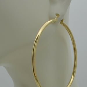 Real 14k Solid Yellow Gold "big Large" Plain Round Hoop Earrings 55mm ...
