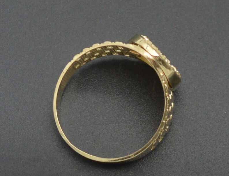 Real Solid 10K Yellow Gold Men's Pinky Railroad Oval Ring - Etsy