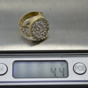 Real 10K Solid Yellow Gold Large Oval CZ Diamond Cut Men's Ring All ...