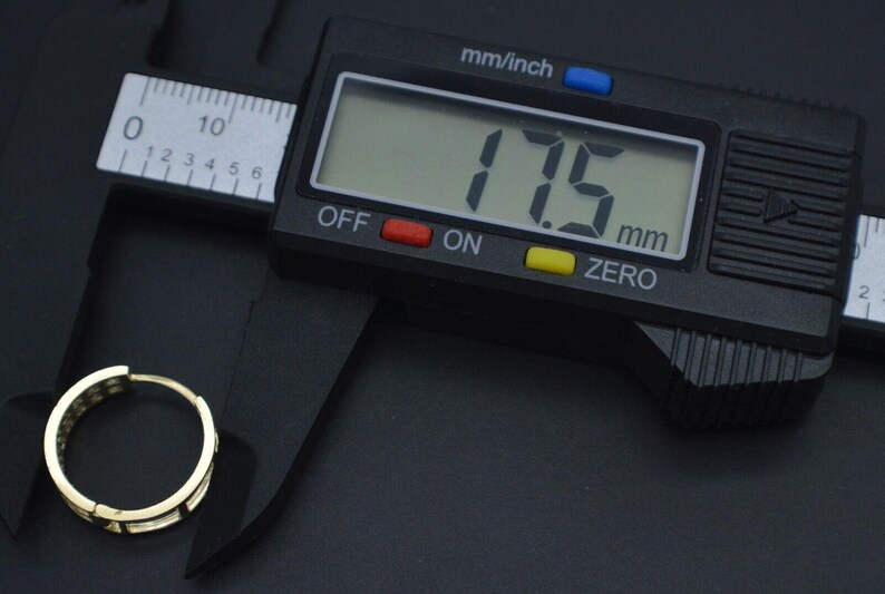 10k Yellow Solid Gold 2 Row Huggie Hoop Earring Jewelry 17.5mm - Etsy
