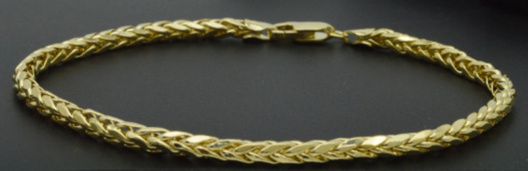 10K Lady's & Men's Real Yellow Gold Wheat Bracelet 3.3mm 3.7 Gr 7'' 8 ...