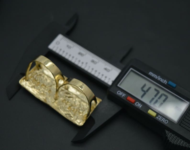 10K Solid Yellow Gold Men's Last Supper Two Finger Ring - Etsy