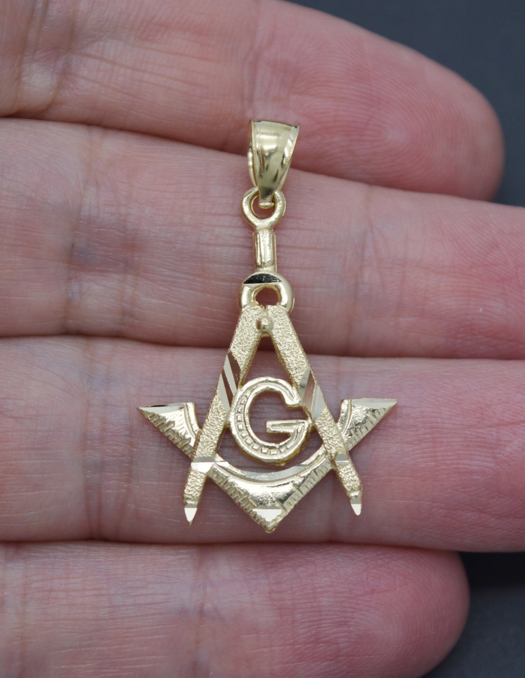 Real 10K Solid Yellow Gold Turtle Shiny Freemason Masonic Charm Pendant ...