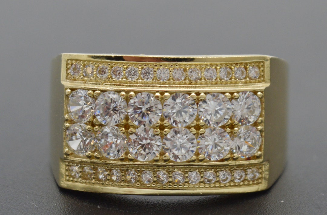 Real 10k Yellow Solid Gold Men's Unique Statement Ring All Sizes 5.6 ...