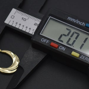 Real 10k Solid Yellow Gold Hoop Drop Twisted Earrings 20.1mm | Women ...