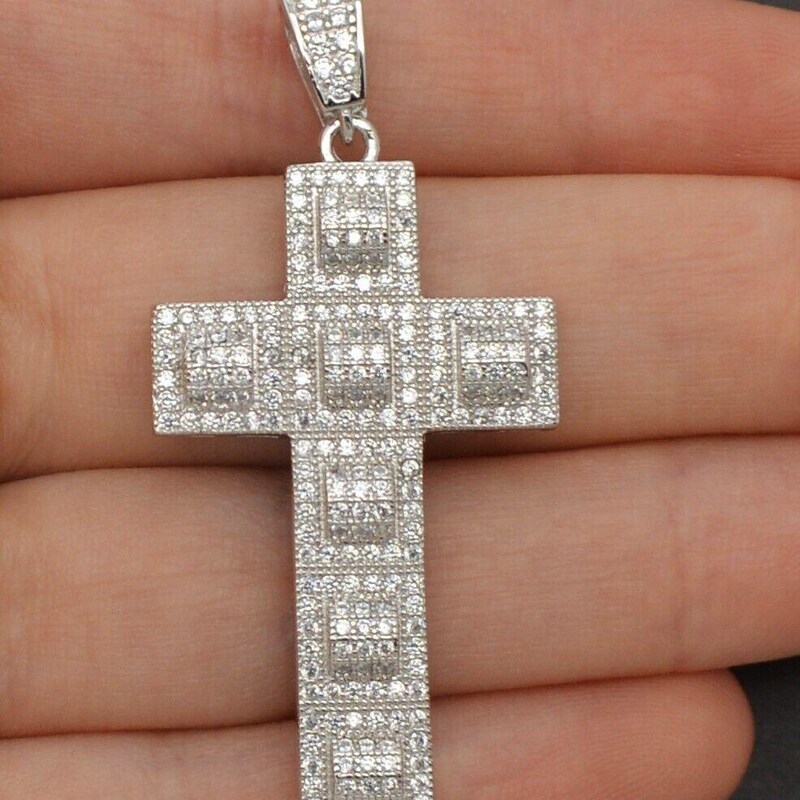 Womens Cross Iced Out Necklace - Etsy