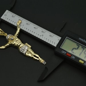 Real 10K Yellow Gold Big Crucifix Jesus Body Pendant Charm 2.75'' 4gr ...