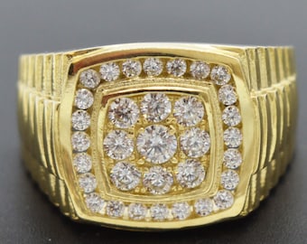 Real 10k Yellow Solid Gold Men's Unique Statement Ring All Sizes 5.6 ...