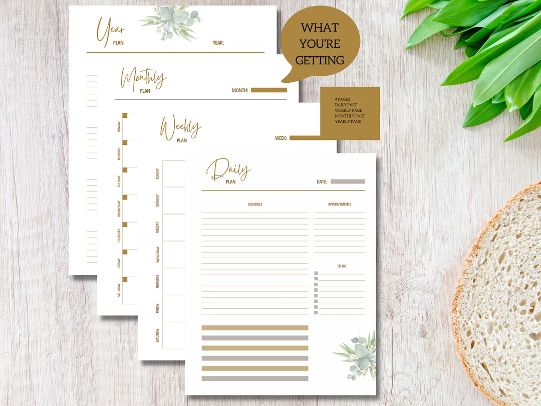 Digital and Printable Planning Pages, Daily, Weekly, Monthly, and ...
