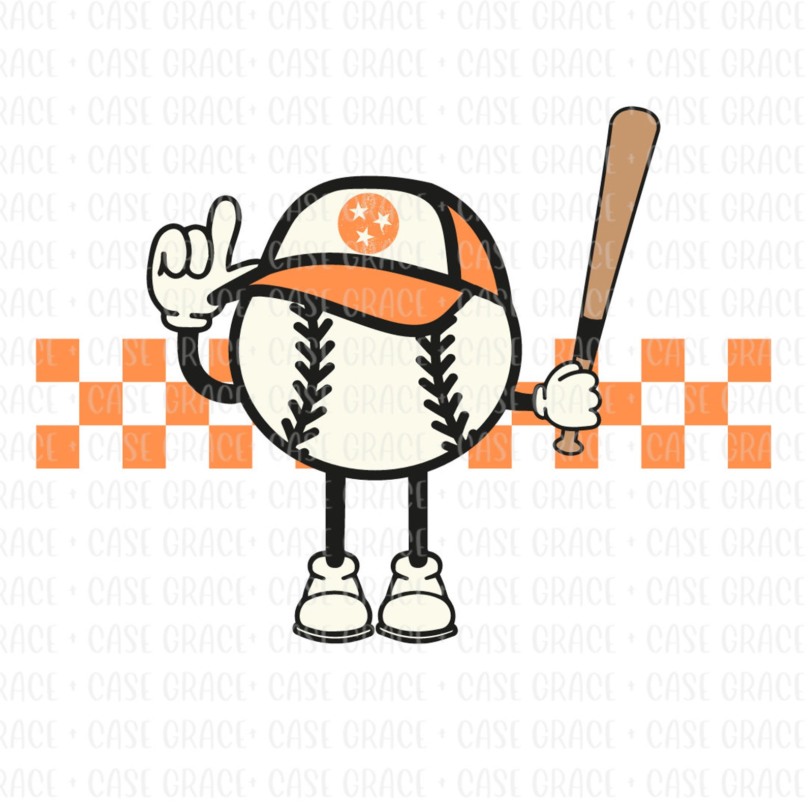 ORANGE TENNESSEE BASEBALL - Etsy